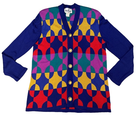 Ami | Sweaters | Vintage Ami Knits Cardigan Geometric Print Sweater ...